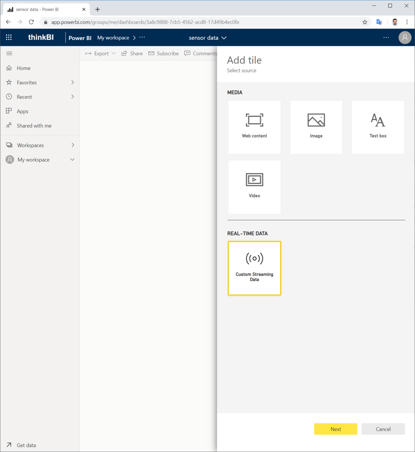 Streaming sensor data to Power BI - thinkBI Streaming sensor data to Power BI - thinkBI