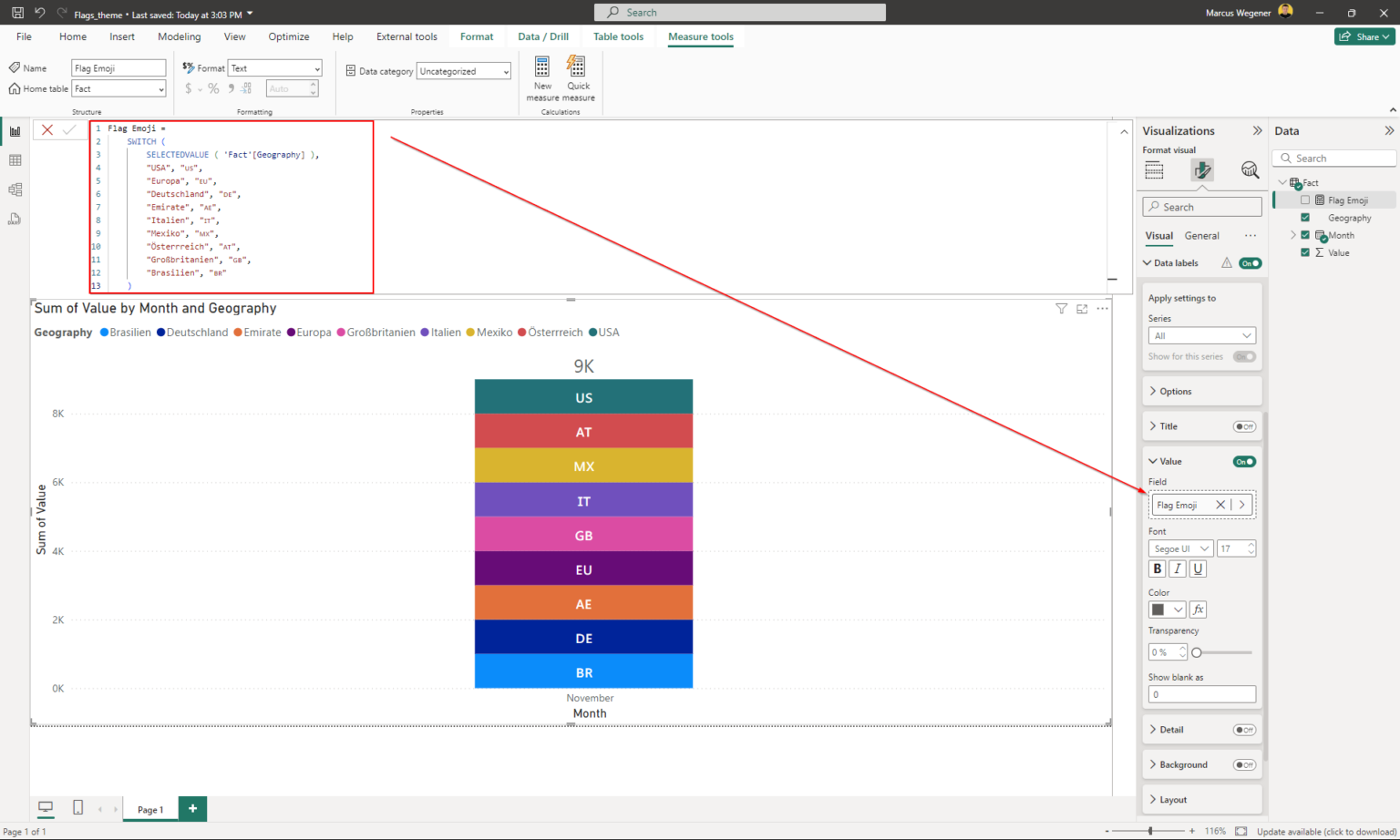 Fun with Flags – Country Emojis as Data Labels in Power BI - thinkBI